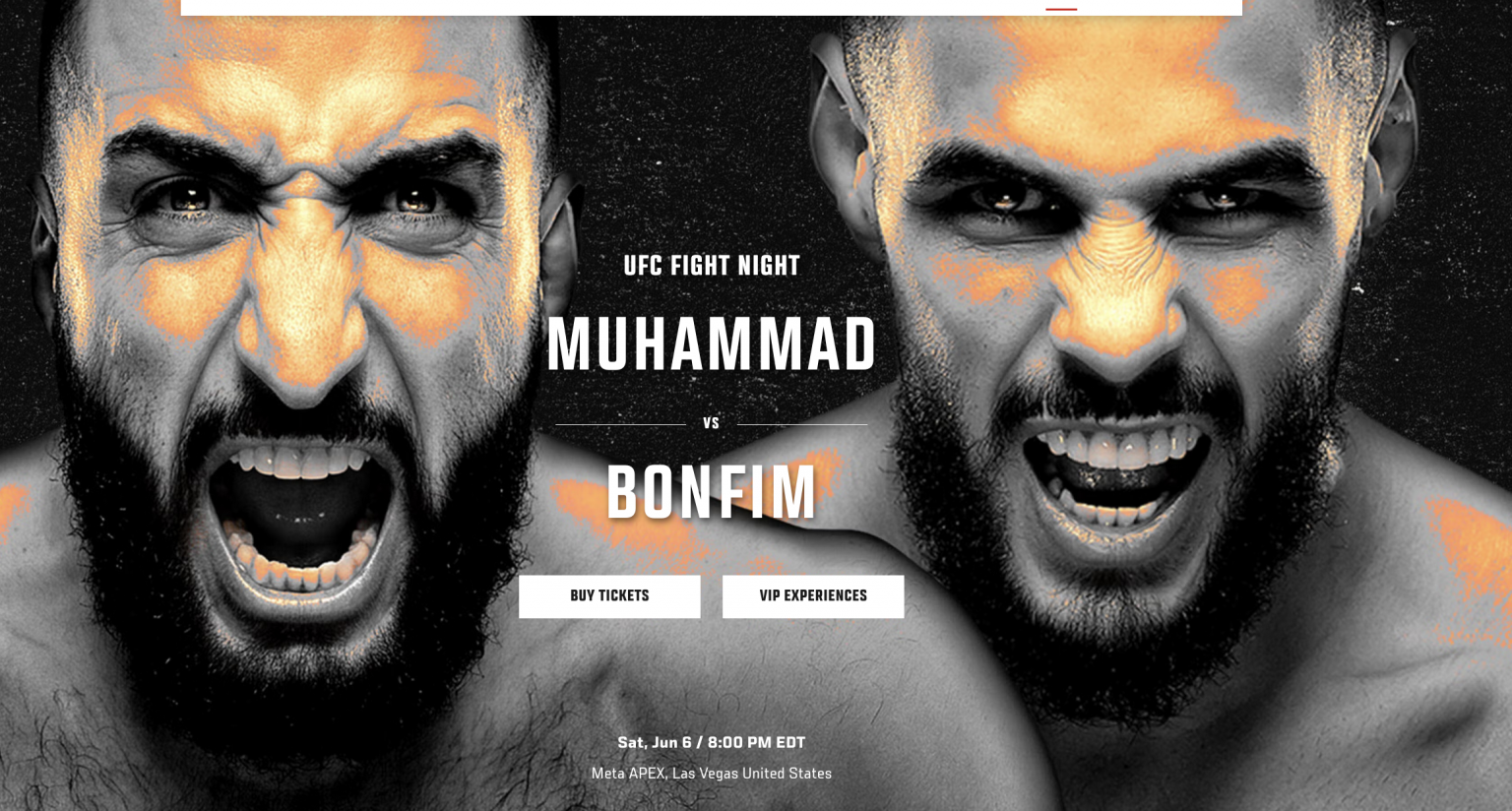 Where to Watch UFC Fight Night: Muhammad vs. Bonfim Live on June 6 ...